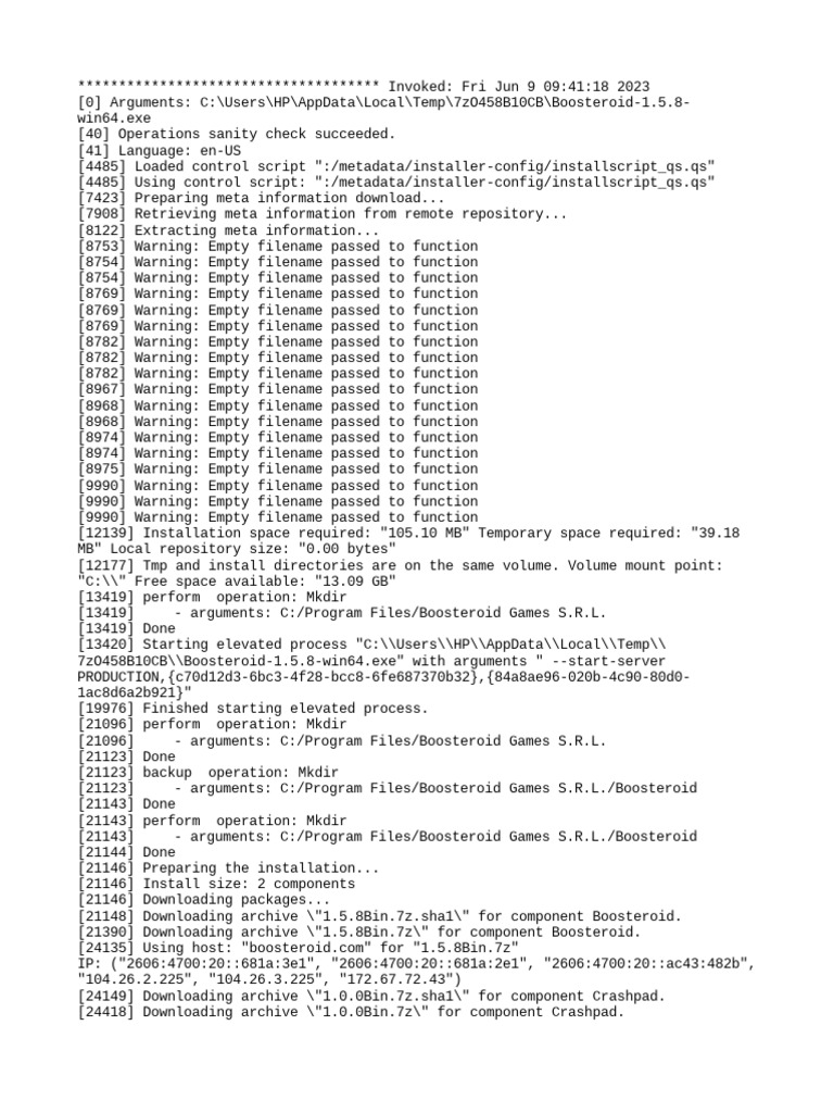 Installation Log | PDF | Information Technology Management | Software Engineering