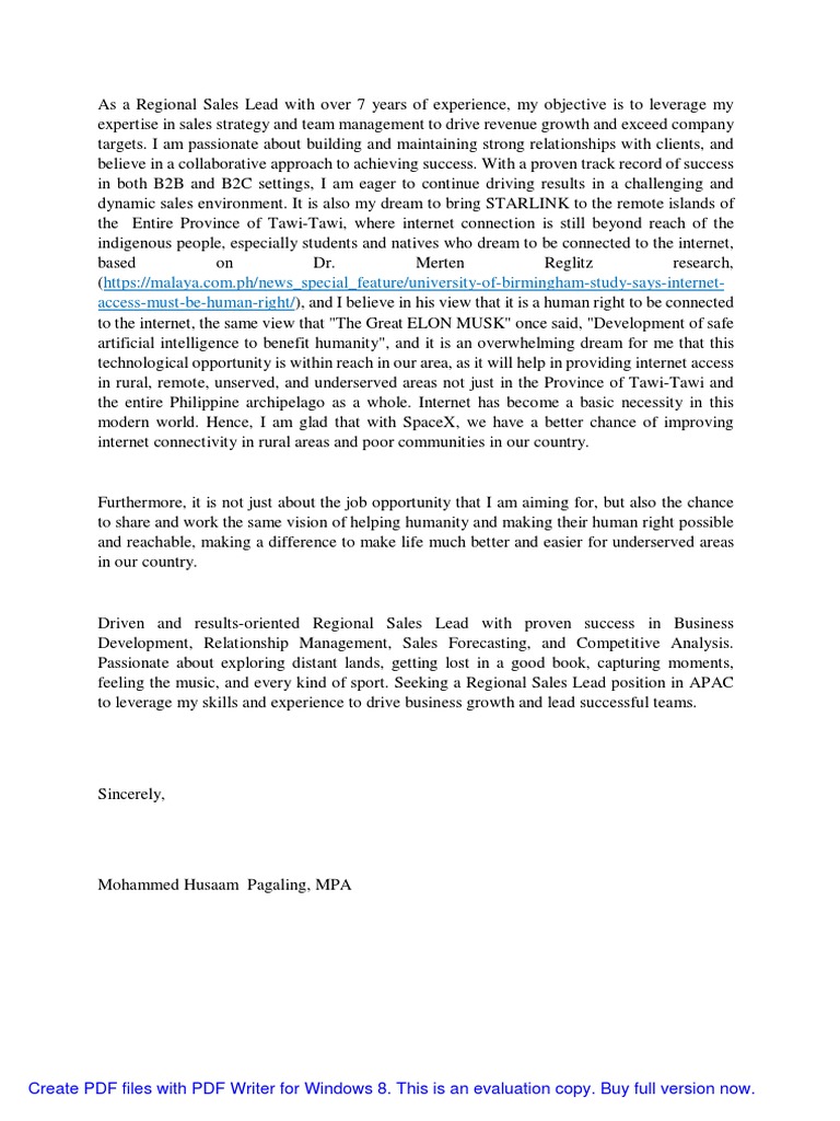 Cover Letter Spacex 2023 | PDF | Career & Growth