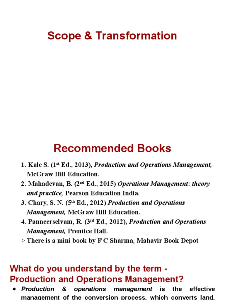 1.2 Scope & Transformation | PDF