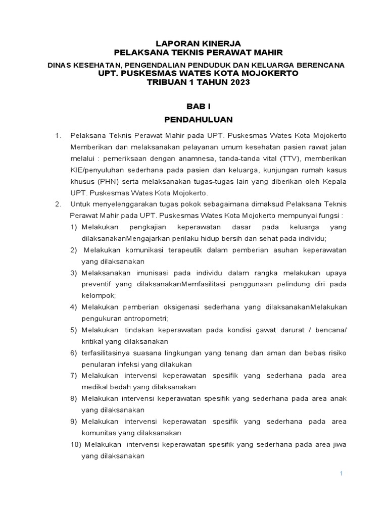 Lapkin TB 1 2023 Filsa Perawat Mahir New | PDF