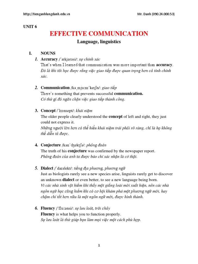 Unit 6 - Effective Communication | PDF