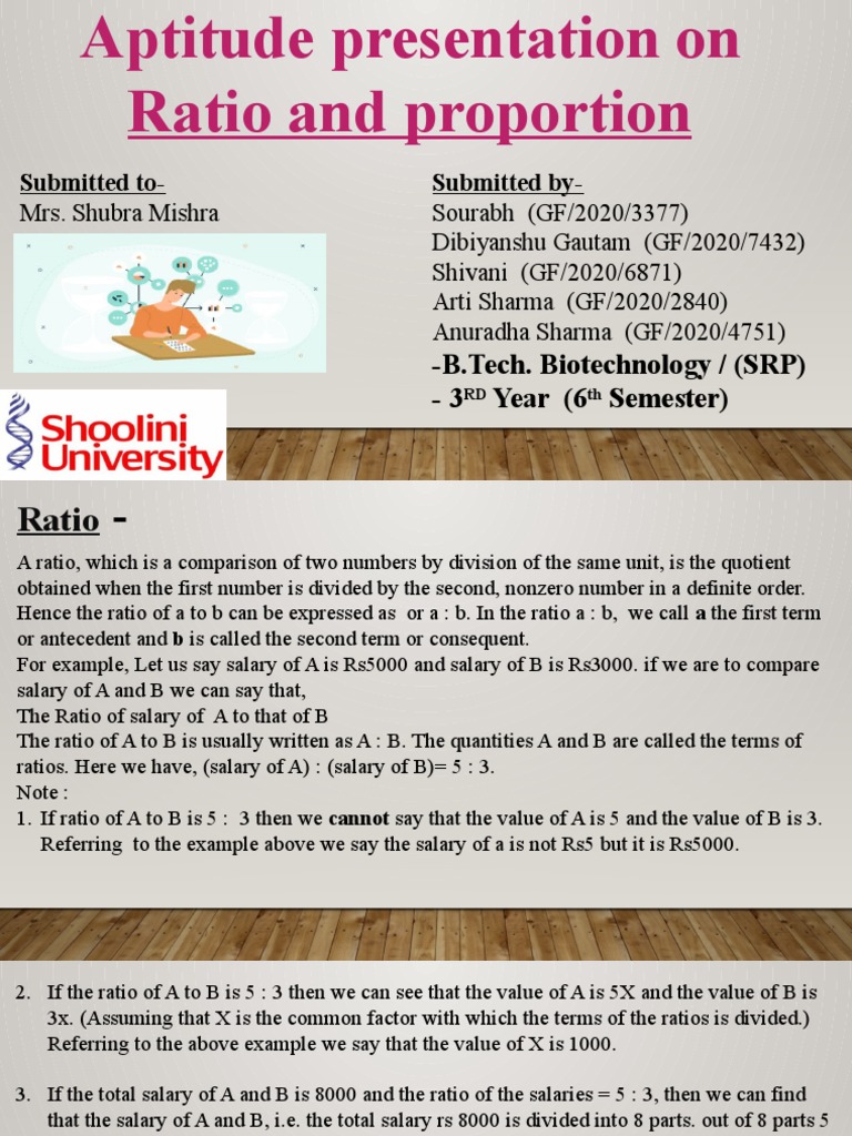 Aptitude Presentation | PDF | Ratio | Numbers