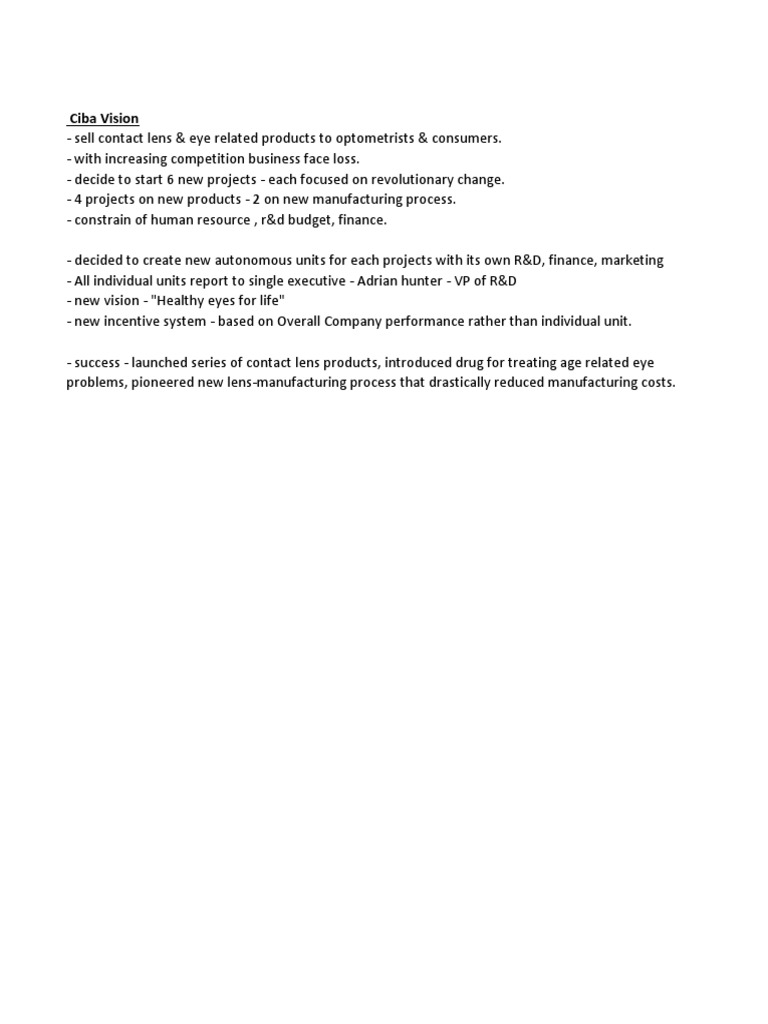 Ciba Vision | PDF