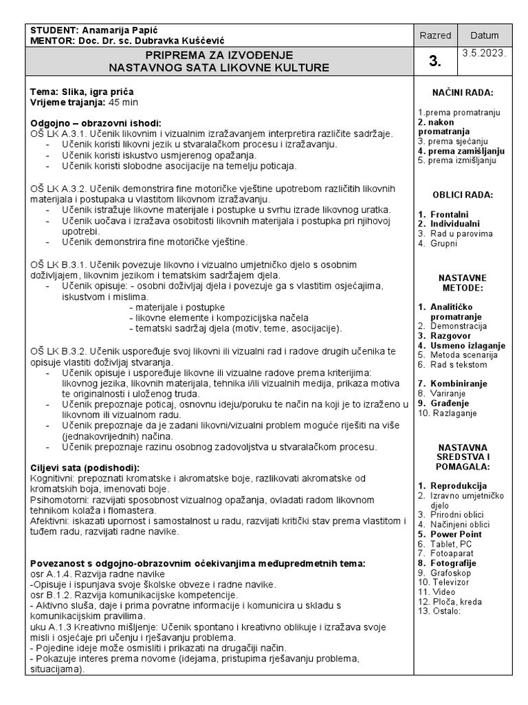 Priprema Lik Kormatsko Akromatske | PDF