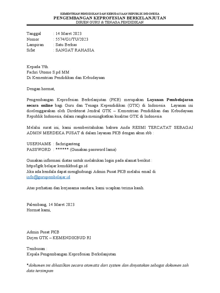 Surat Sangat Rahasia | PDF