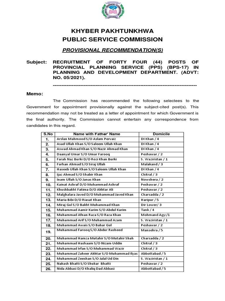PPS Nomination Letter 05 2021 | PDF