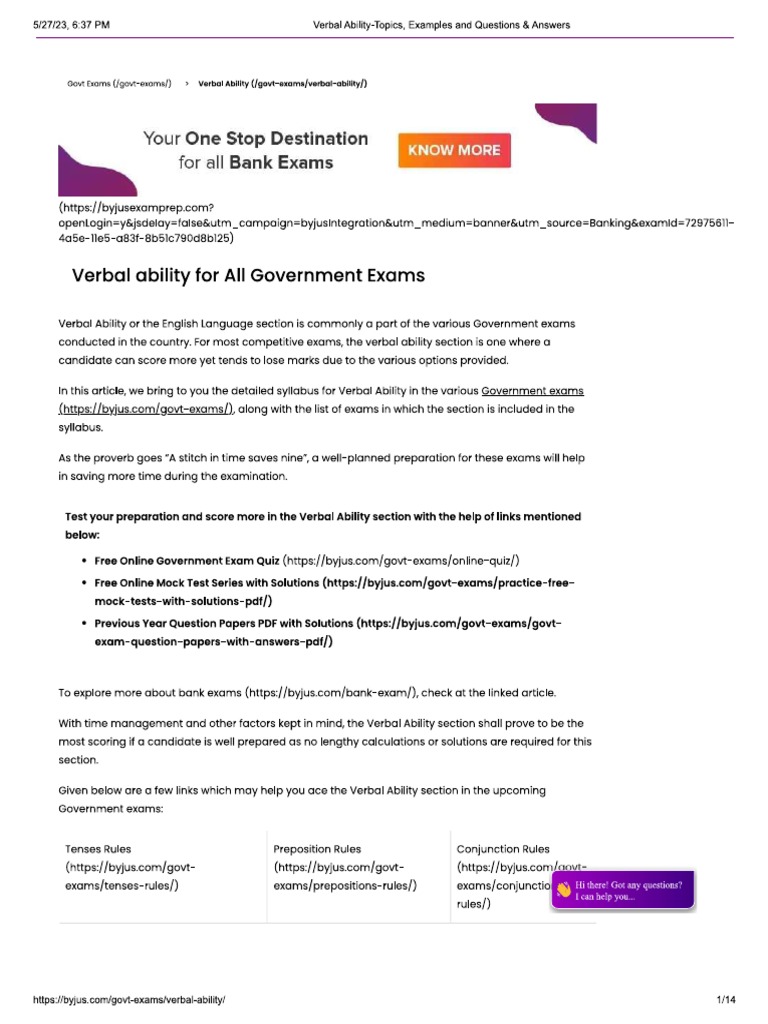 2.3 - Verbal Ability | PDF