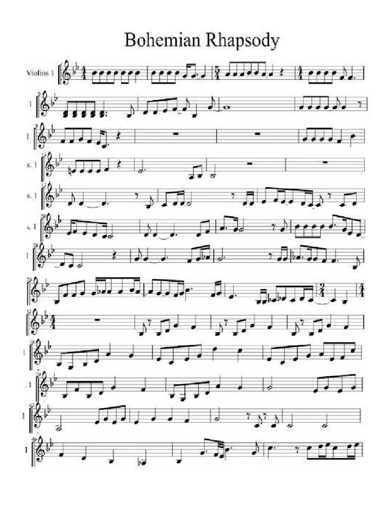 -VIOLIN 1-BOHEMIAN RHAPSODY | PDF