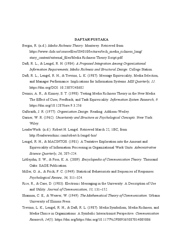 Media Richness Theory | PDF