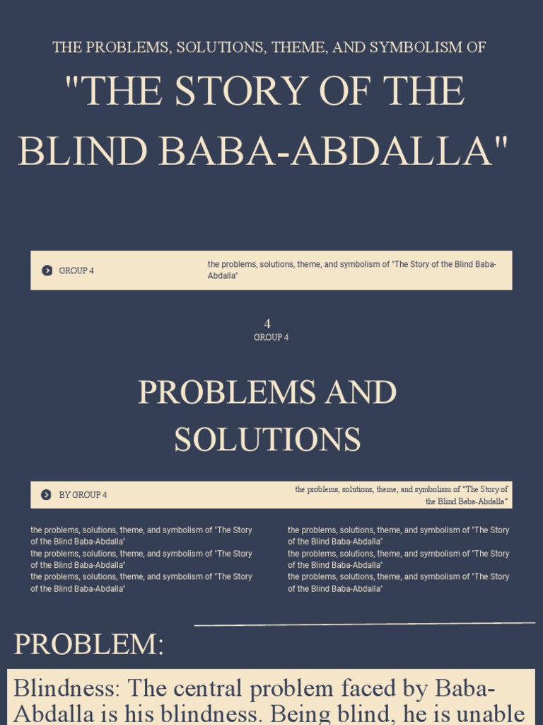 The Story of The Blind Baba-Abdalla | PDF | Wisdom | Senses