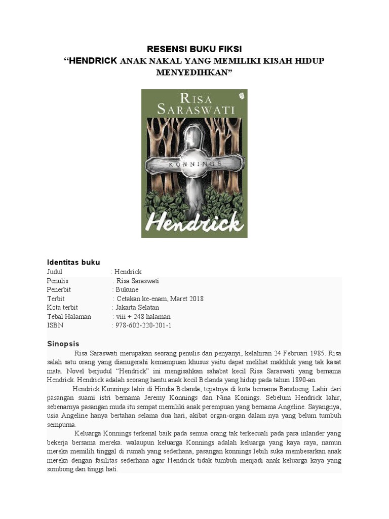 CONTOH RESENSI BUKU FIKSI | PDF