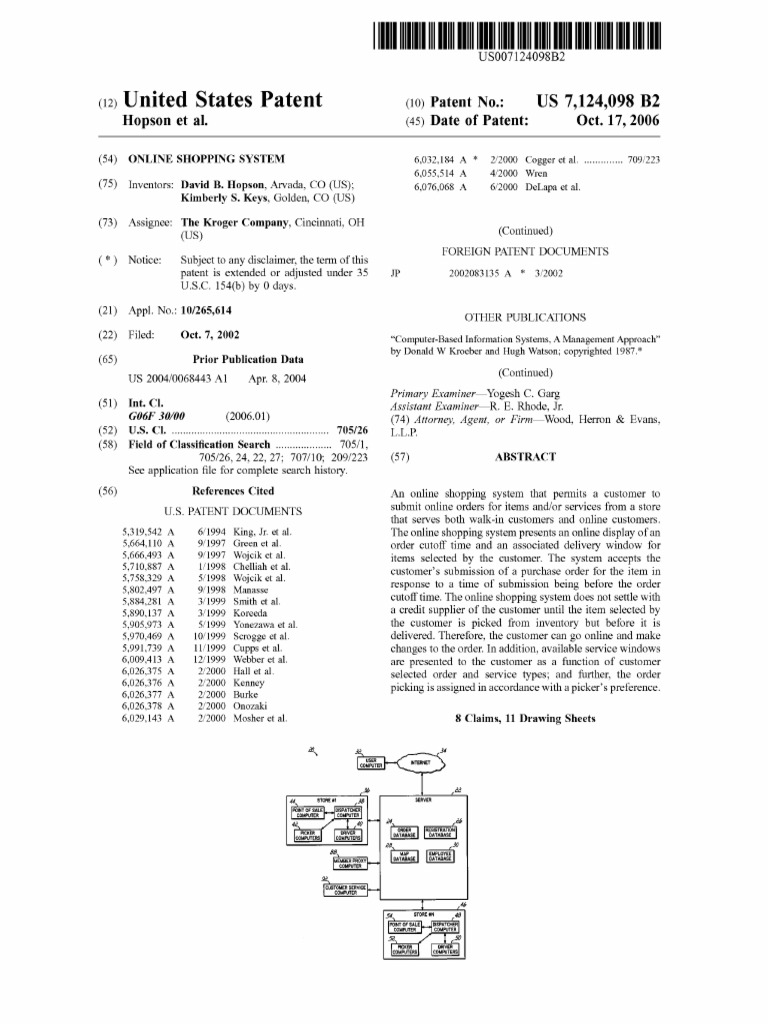 United States Patent: (12) (10) Patent No.: US 7,124,098 B2 Hopson Et ...