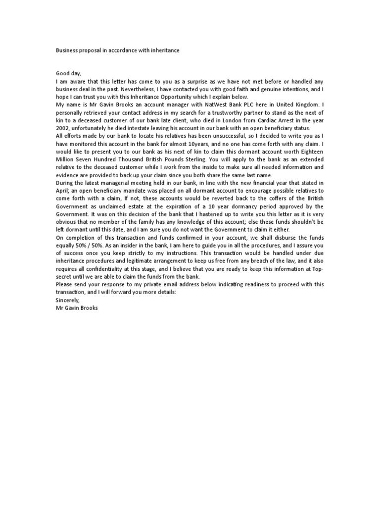Inheritance Bank Proposal | Download Free PDF | Justice | Crime & Violence