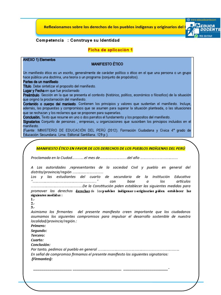 3 Anexo - Manifiesto Étco 1act - V Exp - DPCC - 5TO | PDF | Perú