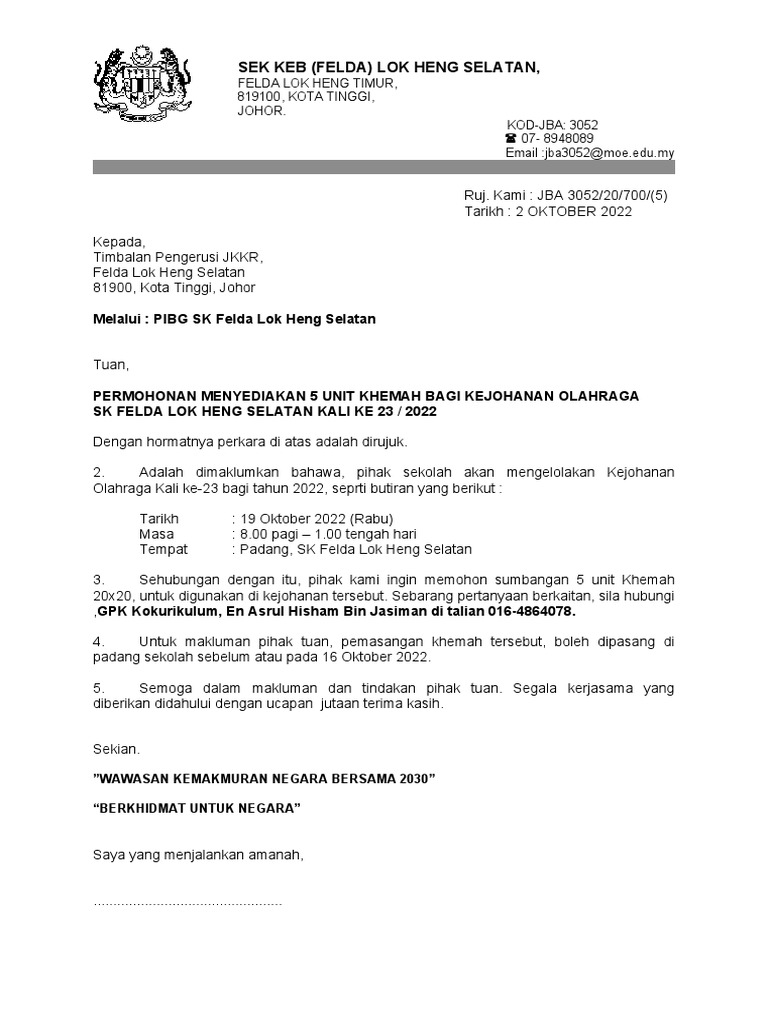 SURAT SUMBANGAN | PDF