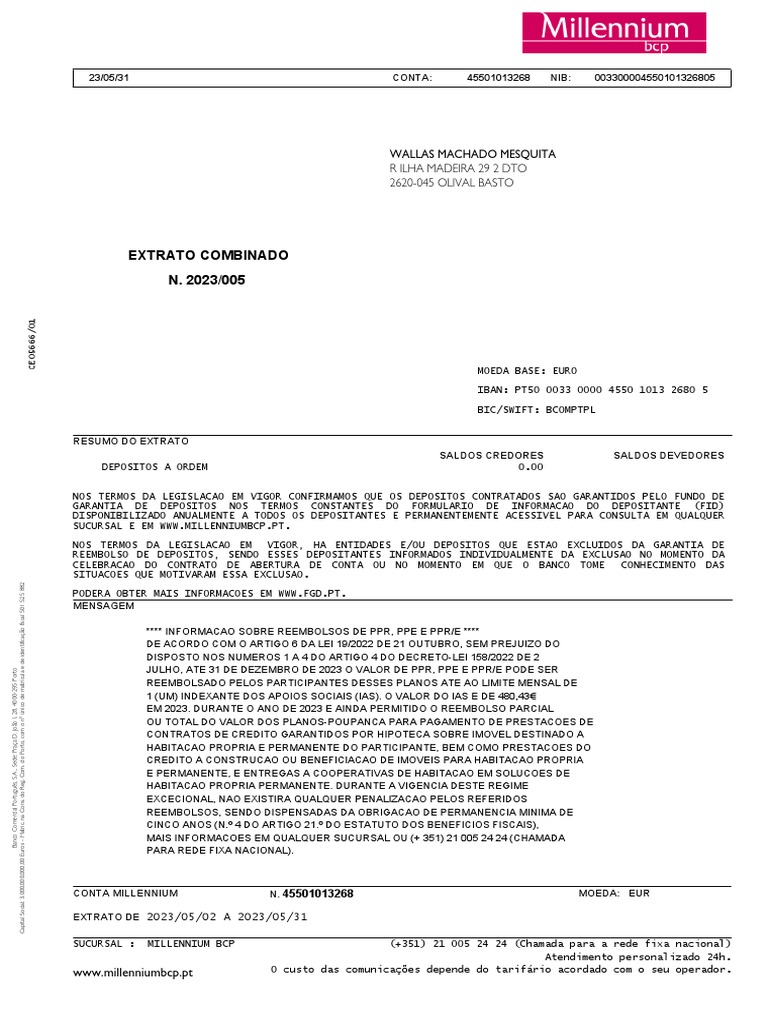 Extrato Millennium | PDF | Seguro | Crédito
