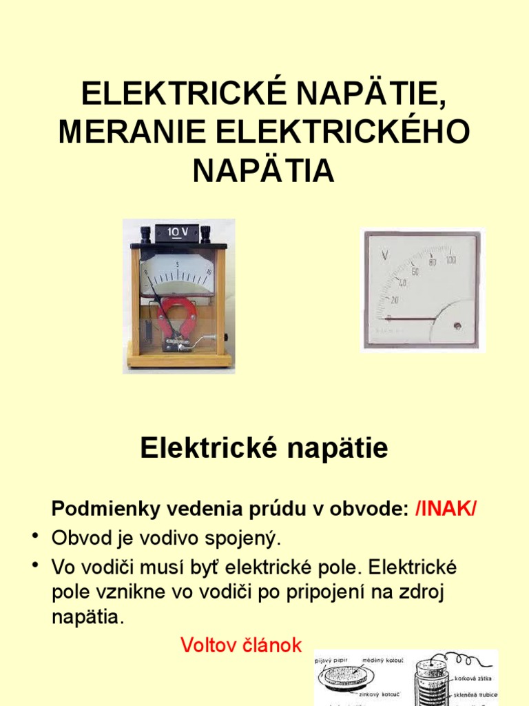 Elektricke Napatie Meranie Elektrickeho Napatia | PDF
