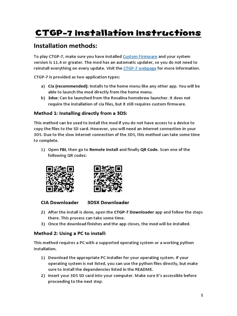 CTGP-7 Intallation Guide EN | PDF | Computer File | Installation ...