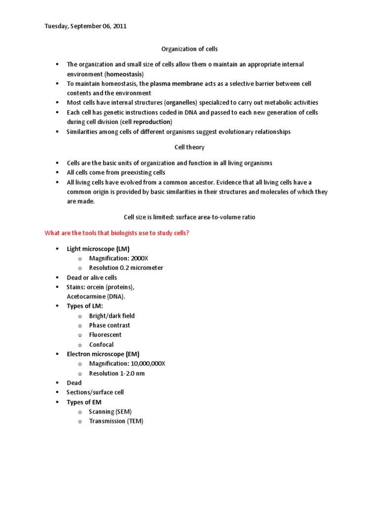 What Are The Tools That Biologists Use To Study Cells? | PDF | Cell ...