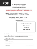 RTI Model Application For Second Appeal To Information Commission | PDF ...