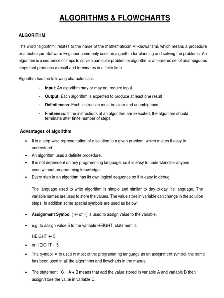 Algirithms and Flowcharts | PDF | Computers | Technology & Engineering