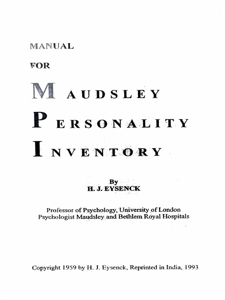 MPI Manual and Test-Form | PDF | Human Development | Scientific Theories