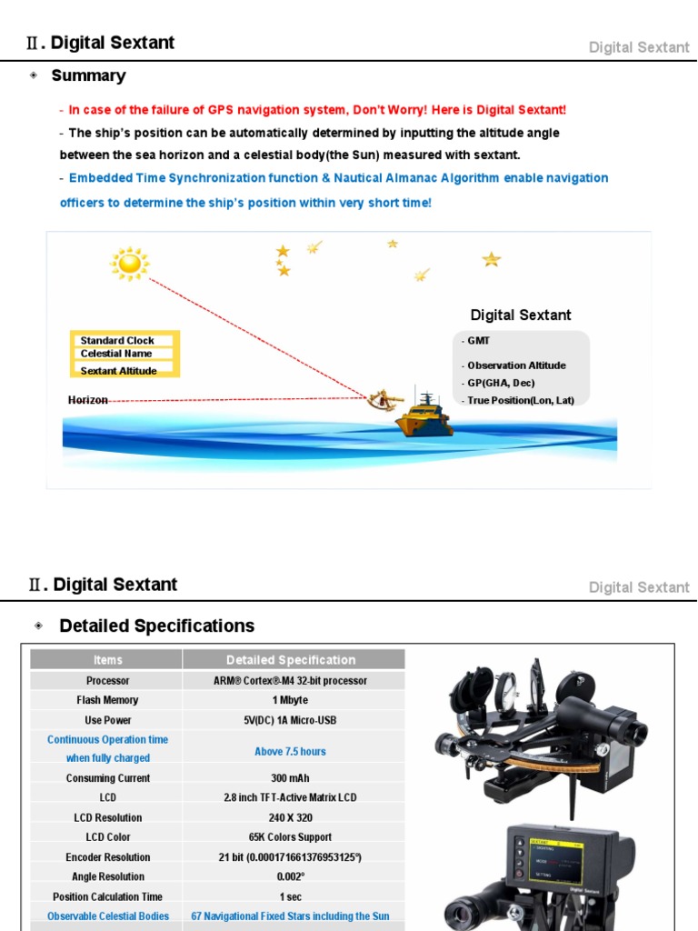 Digital Sextant Presentation | PDF | Navigation | Physical Sciences