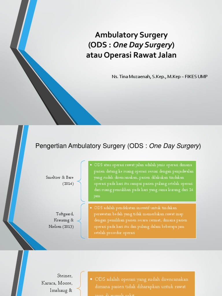 Ambulatory (ODS - One Day Surgery) | PDF | Medical Specialties | Medicine