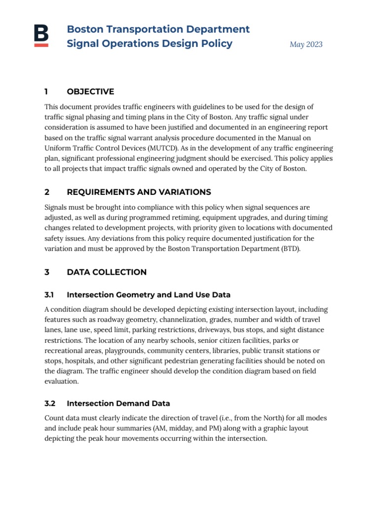 BTD Signal Policy 5-19-2023 | PDF | Pedestrian Crossing | Traffic