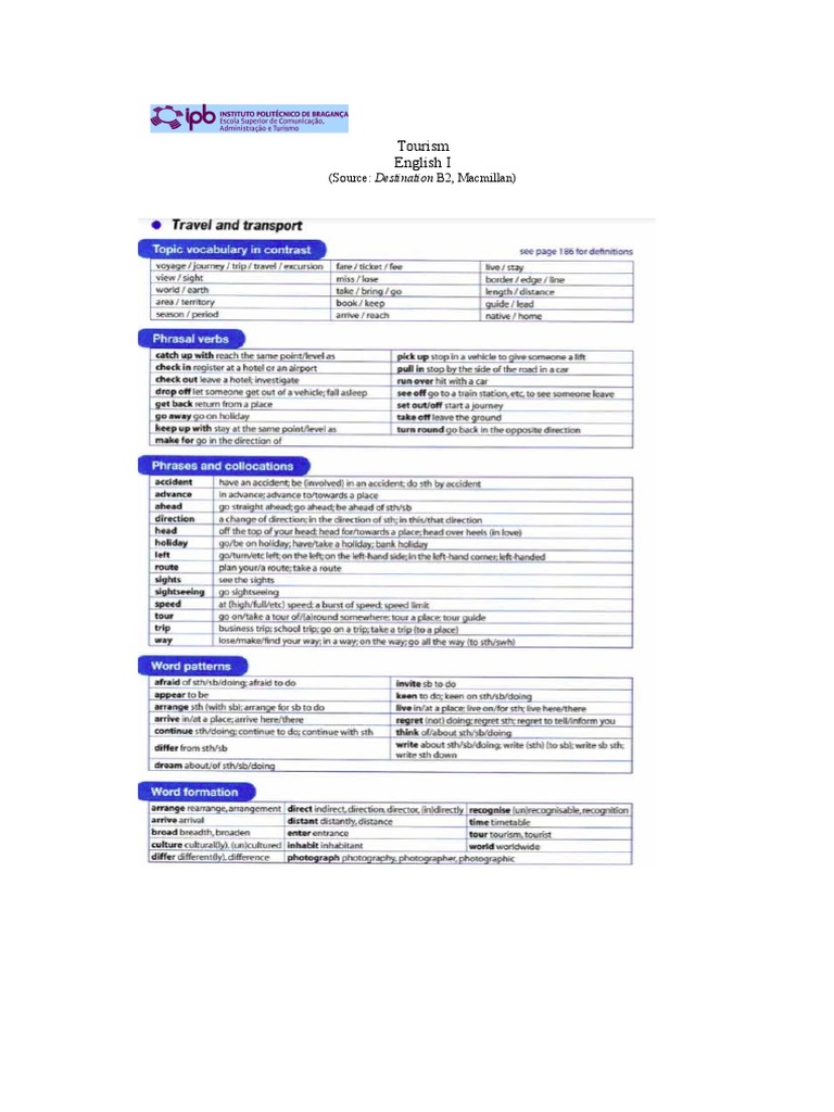 Travel and Transport Worksheet Destination B2 2 | PDF