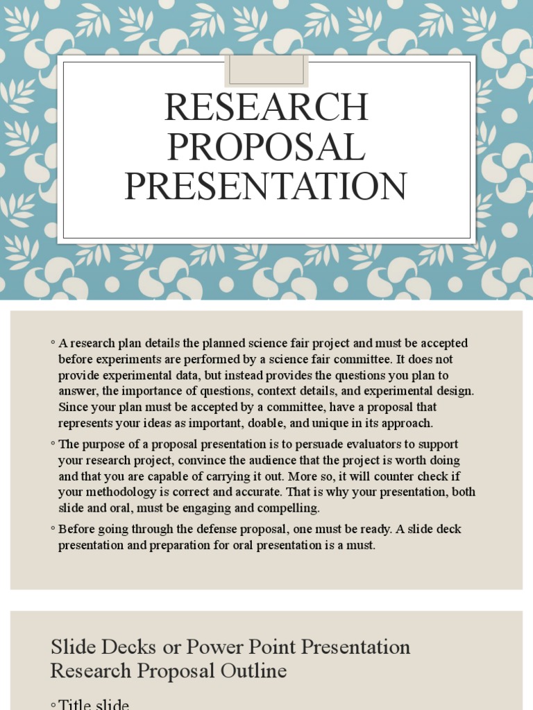 Proposal Presentation | PDF | Methodology | Cognitive Science