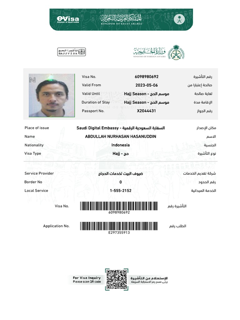Visa Patuna Haji Cokmud Awl Bus 16 10 Jun by Qatar Jedd | PDF