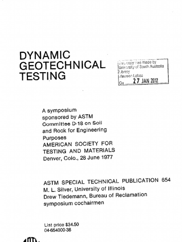 ASTM - STP654 - 1978 - AndersonStokoe - Shear Modulus - A Time-Dependentsoil Property | PDF