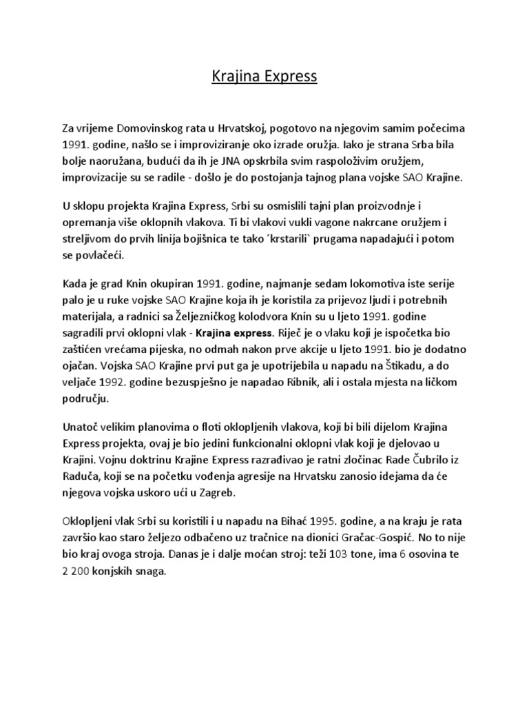 Krajina Express | PDF