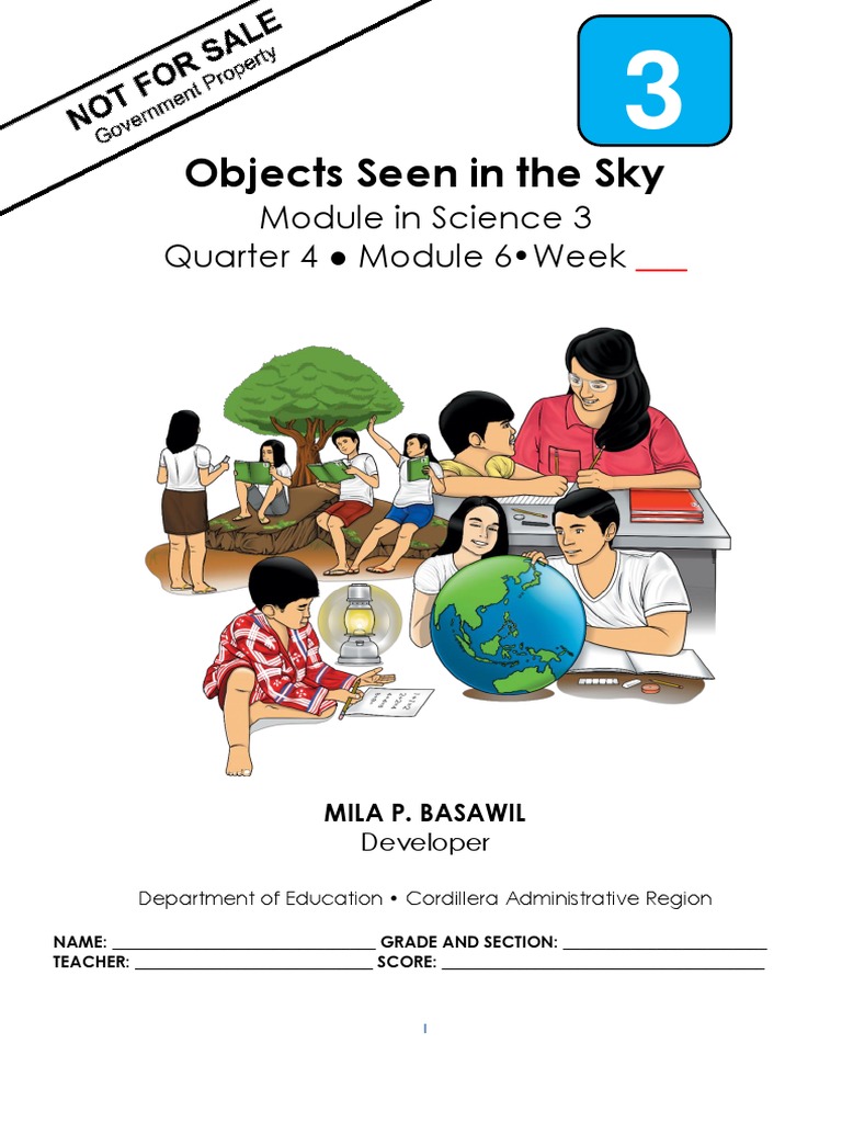 Sci3 Q4mod6 Objects in The Sky Mila Basawil | PDF | Night | Sky