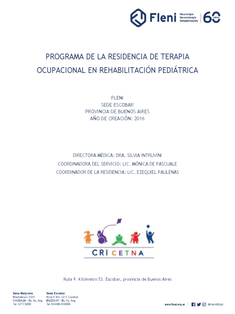 Programa y Bibliog. de Residencia Terapia Ocupacional Pediatria 2020 ...