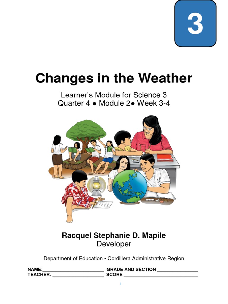 Sci3 q4 Mod2 Wk3-4 Changes in The Weather Racquel Stephanie Mapile Bgo v0 | PDF | Weather ...