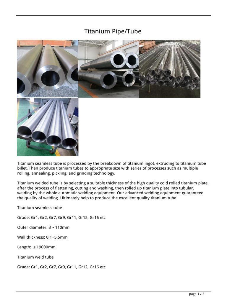 Titanium Pipe | PDF
