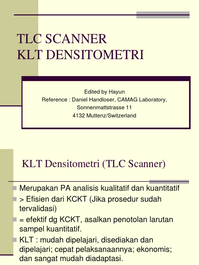 TLC SCANNER (Edited) | PDF