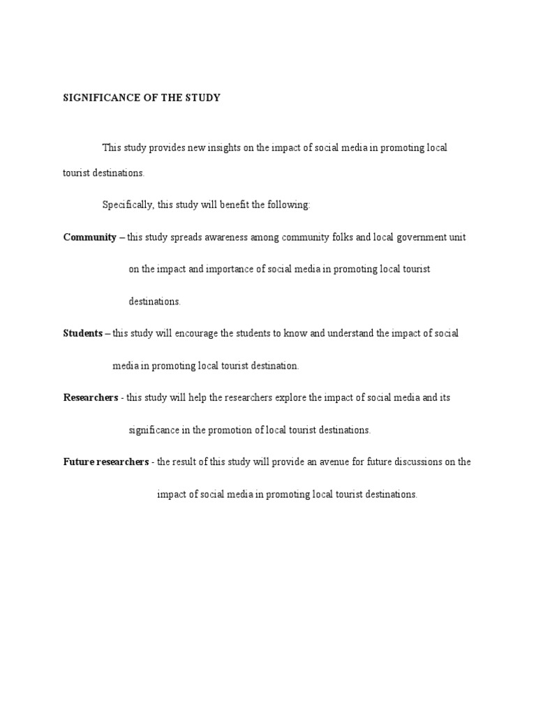 Significance of The Study | PDF