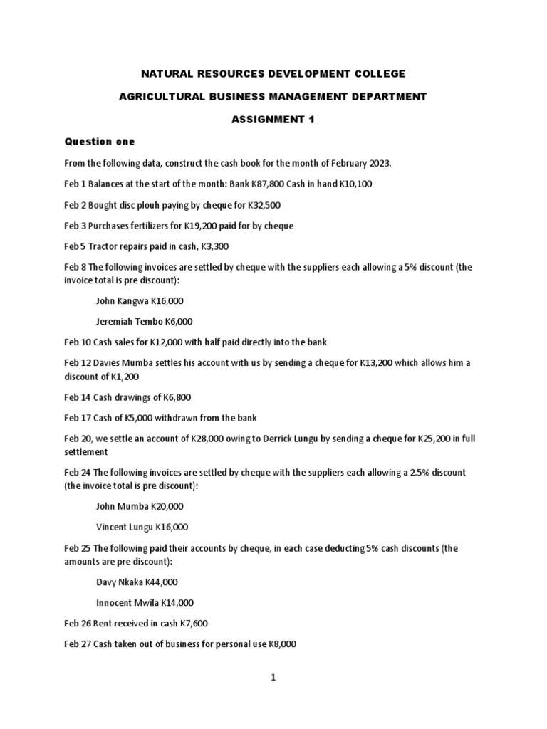 Assignment Farm Accounts 2023 | PDF