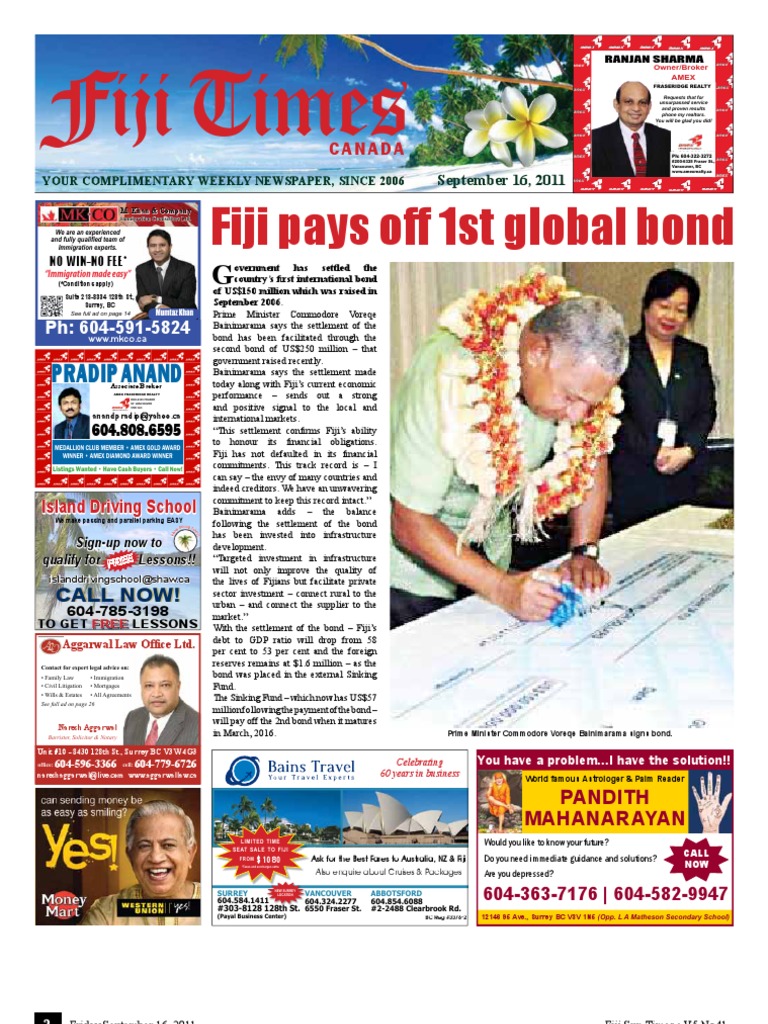 Fiji Pays Off 1st Global Bond | PDF | Fiji | Bonds (Finance)