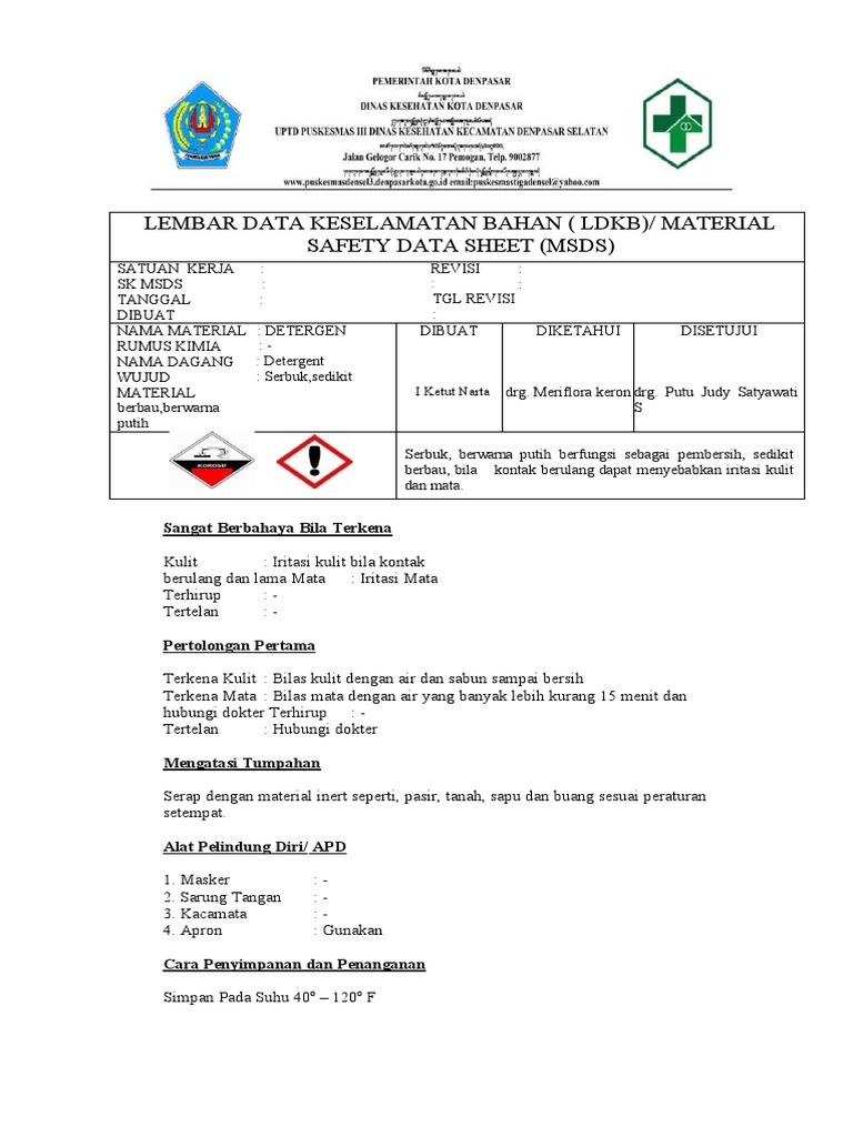 MSDS Detergen | PDF