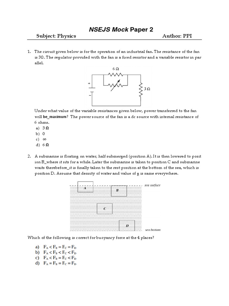 NSEJS Paper 2 | PDF