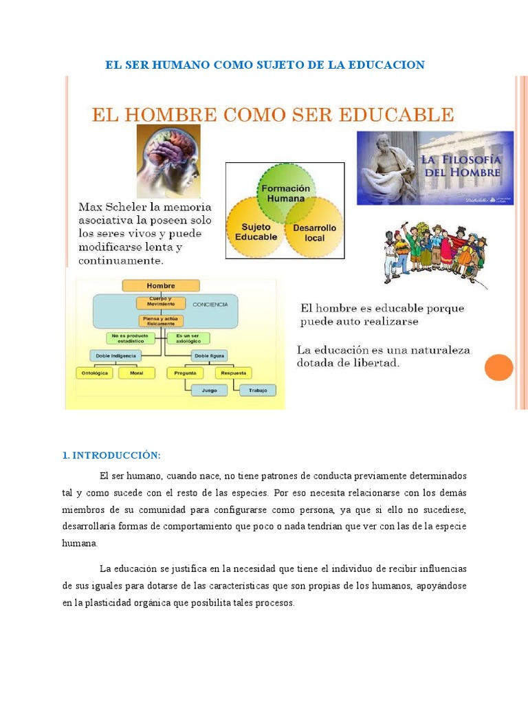 El Ser Humano y su Educación | PDF | Socialización | Aprendizaje