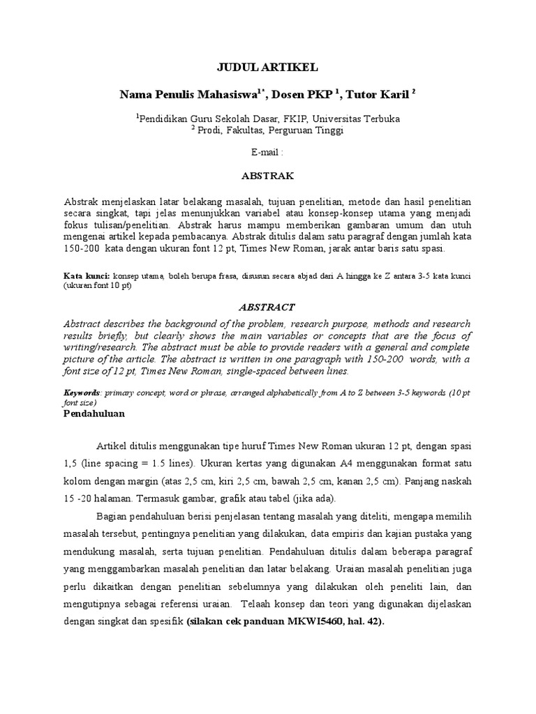 Template Karya Ilmiah UT (1) | PDF