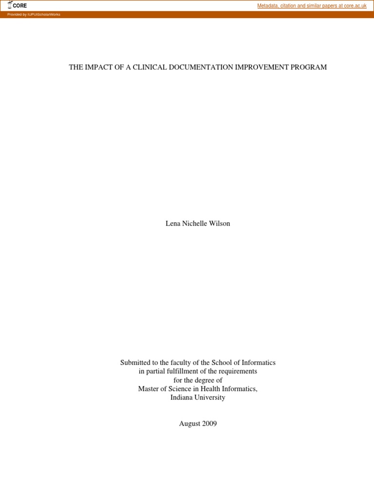The Impact of A Clinical Documentation Improvement Program | PDF ...