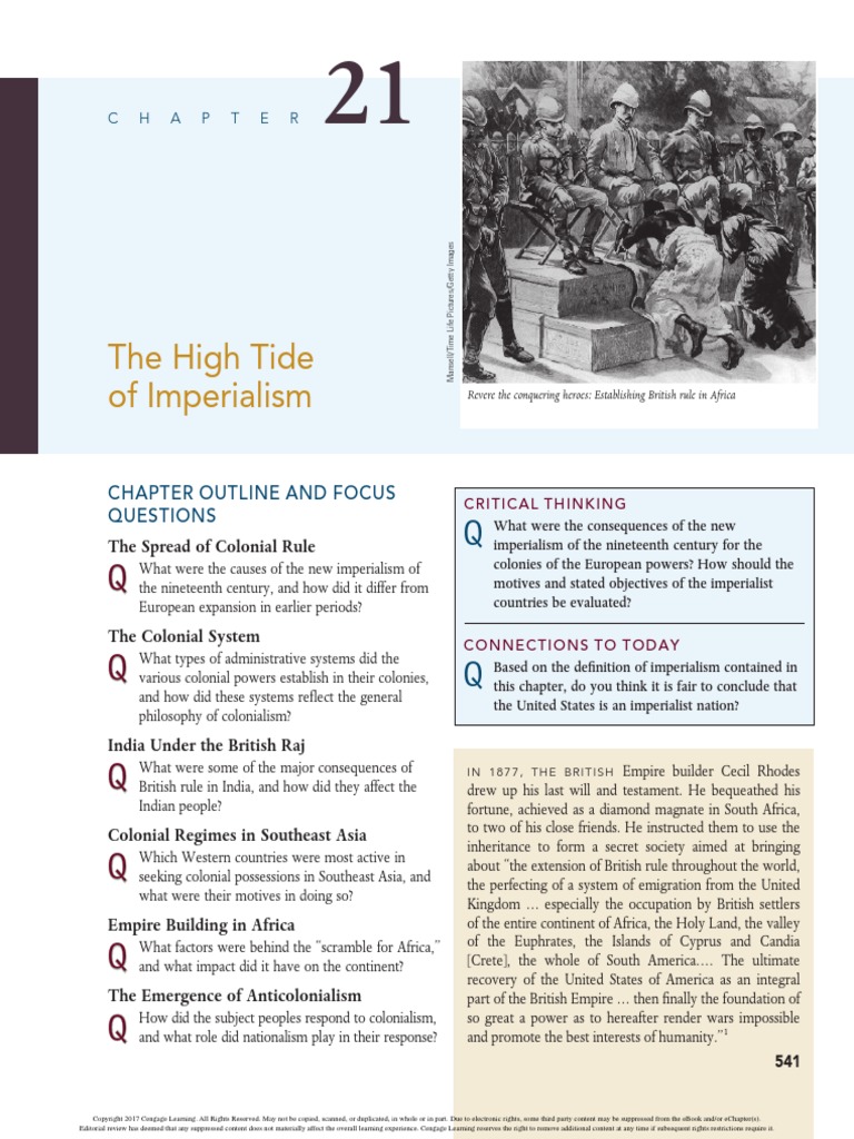 Chapter 21 - The HIgh Tide of Imperialism | PDF