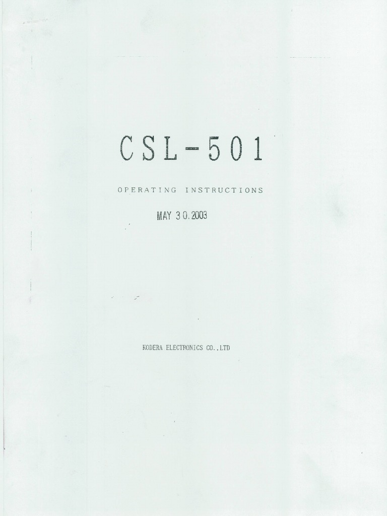 Kodera CSL 501 | PDF