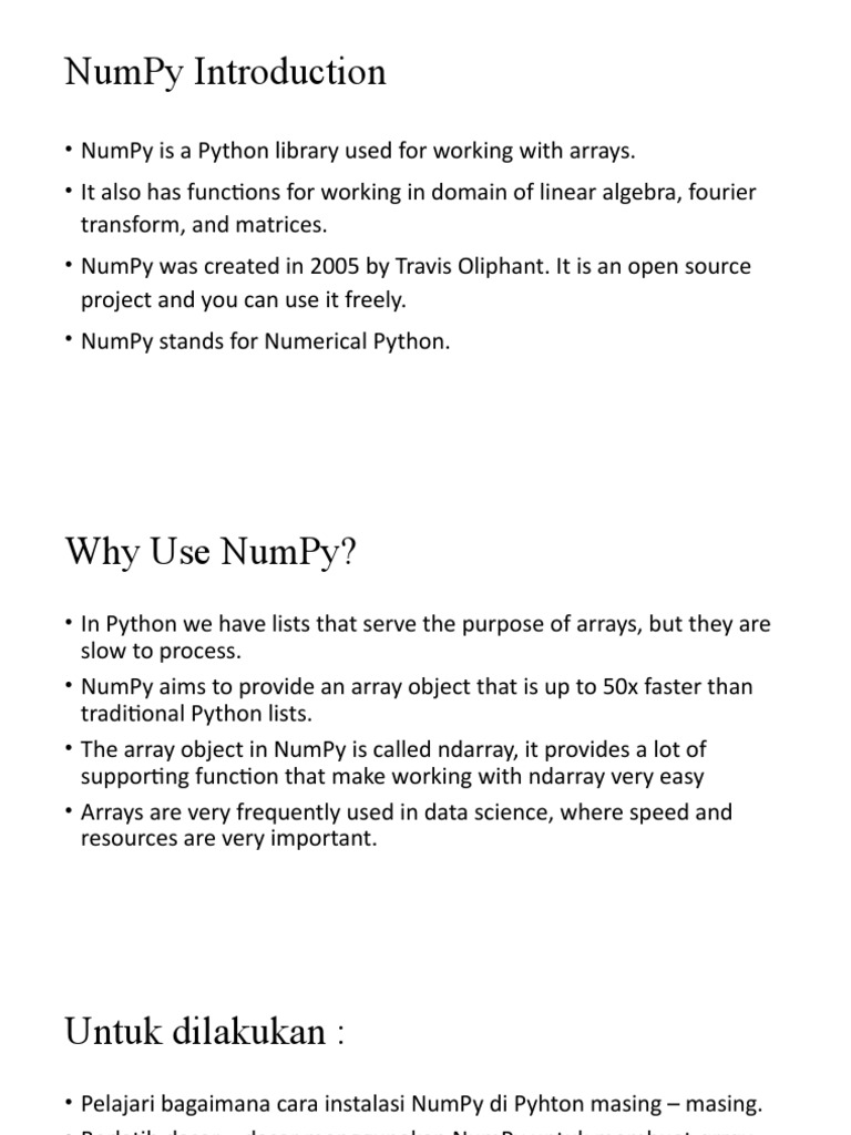 Numpy Introduction | PDF